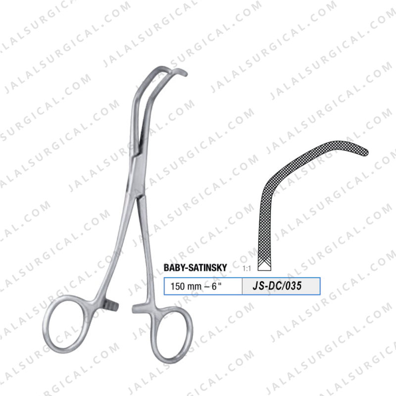 Baby Satinsky Artery Clamp 150 mm Curved - Jalal Surgical